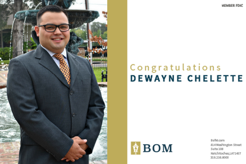BOM announces promotion of Dewayne Chelette to Assistant Vice President ...