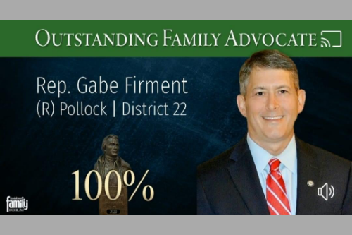 Firment Gets Award For Voting Pro-Family | Natchitoches Parish Journal