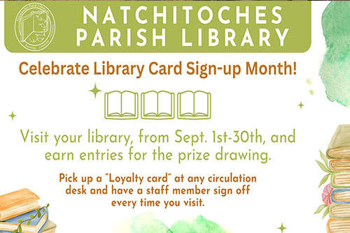 Celebrate National Library Card Sign-up Month | Natchitoches Parish Journal