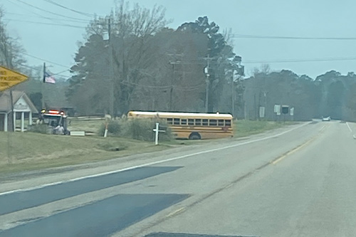 School bus stuck in ditch on Highway 6 | Natchitoches Parish Journal